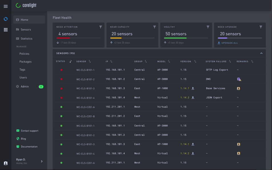 Manage Hundreds of NDR Sensors (Fleet Manager) | Corelight